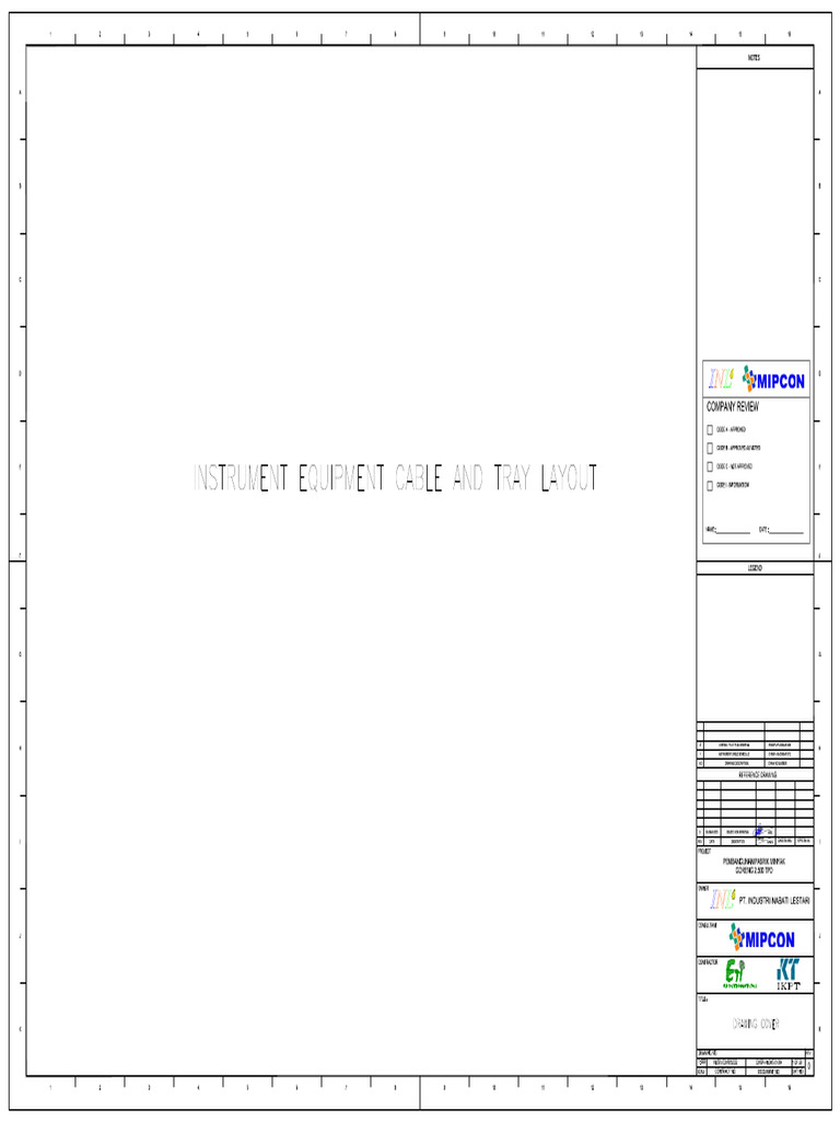 Instrument Equipment, Cable and Tray Layout EIMGP I in DWG 01 004 | PDF