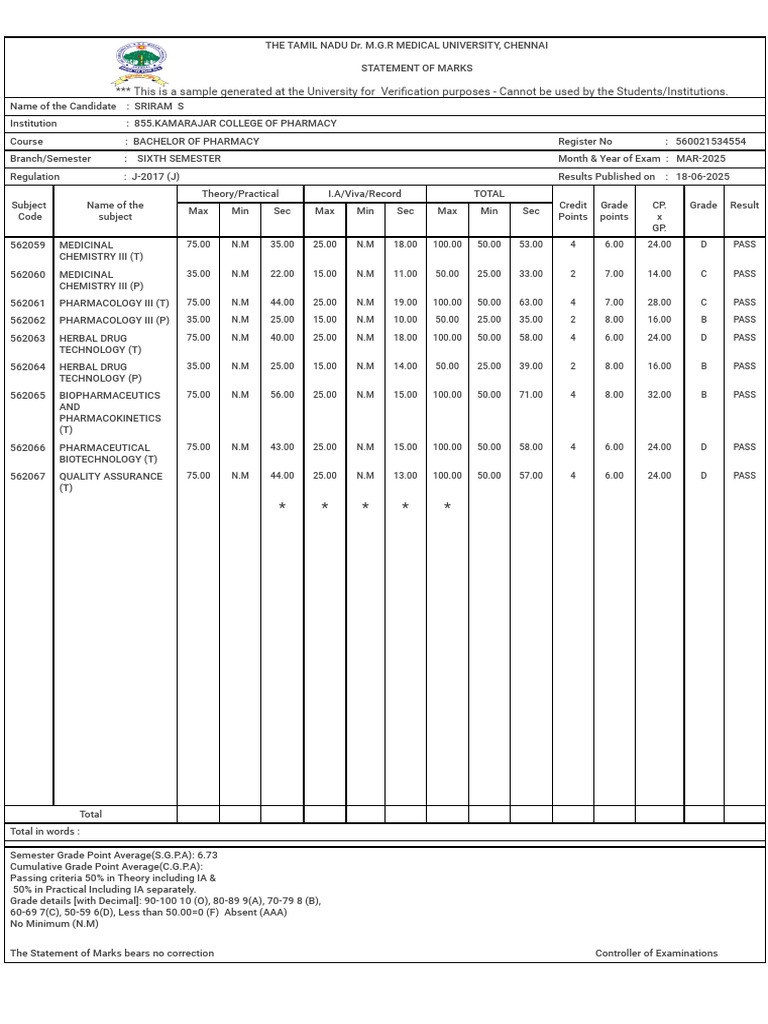 This Is A Sample Generated at The University For Verification Purposes ...