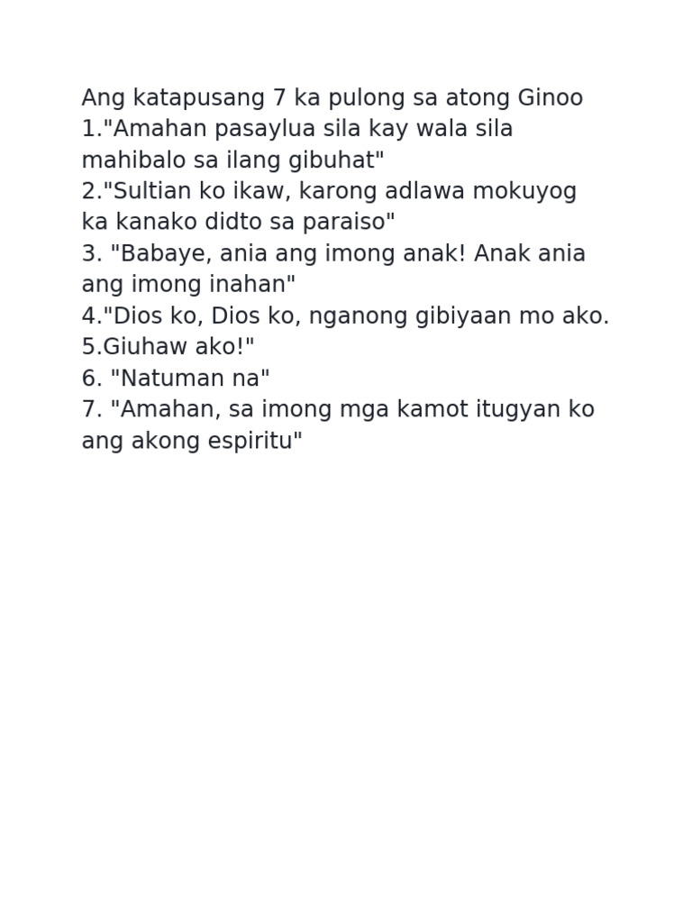7 Last Words | PDF