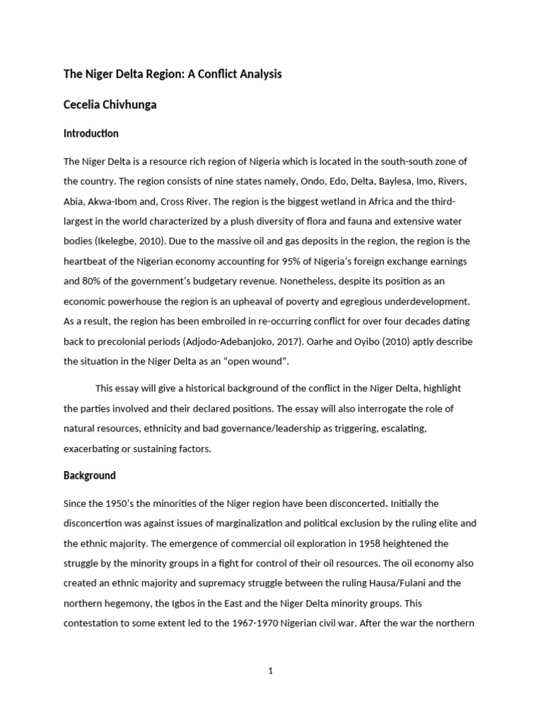 Niger Delta Conflict: Causes and Dynamics | PDF