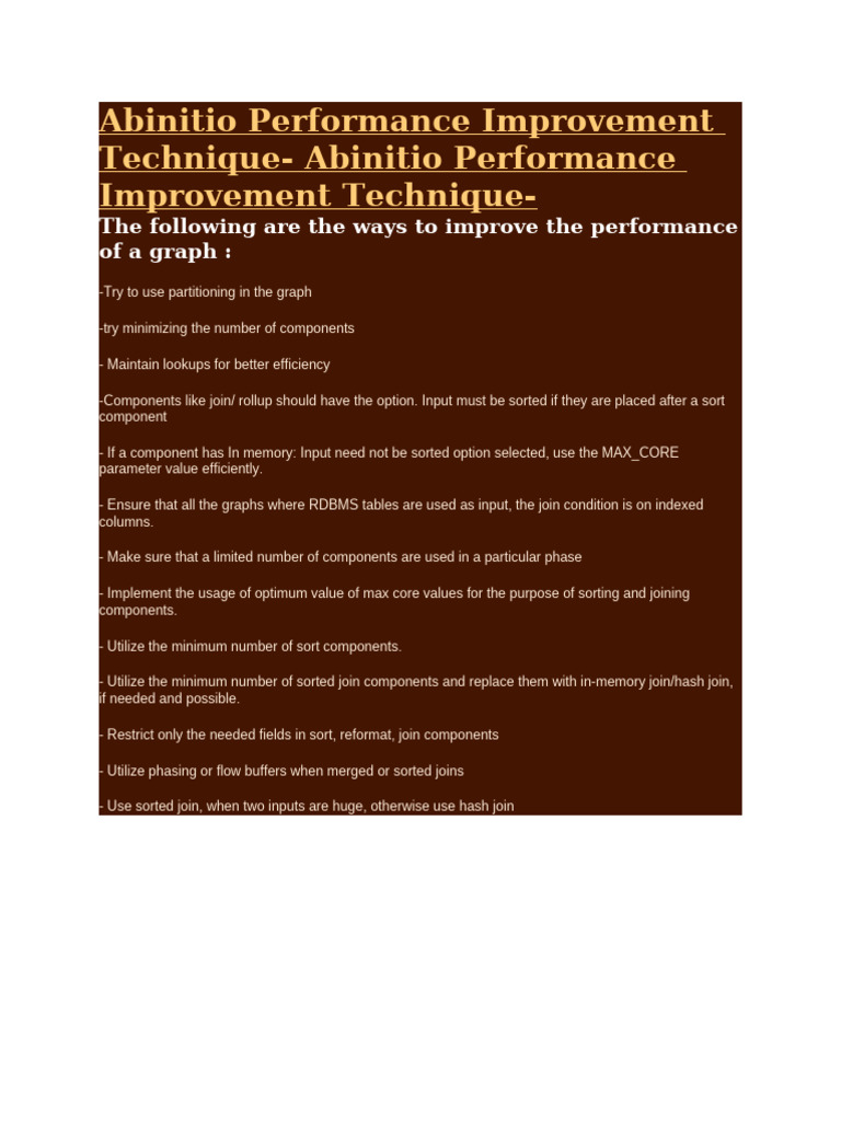 IMP-Abinitio Performance Improvement Technique | PDF