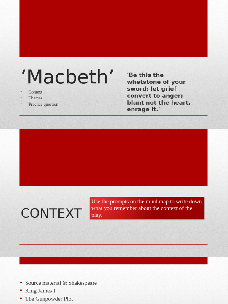 MACBETH Context Themes | PDF | Macbeth | Tragedy