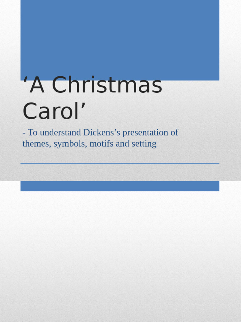 A Christmas Carol - Themes Motifs Etc | PDF | Ebenezer Scrooge | A ...