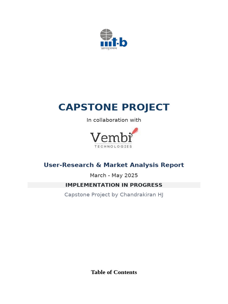 Capstone Project - User Research | PDF | Enterprise Resource Planning | Artificial Intelligence