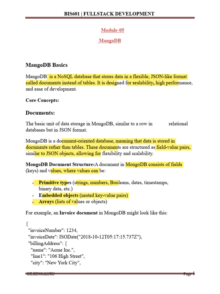 FSD M5 | PDF | Mongo Db | Databases