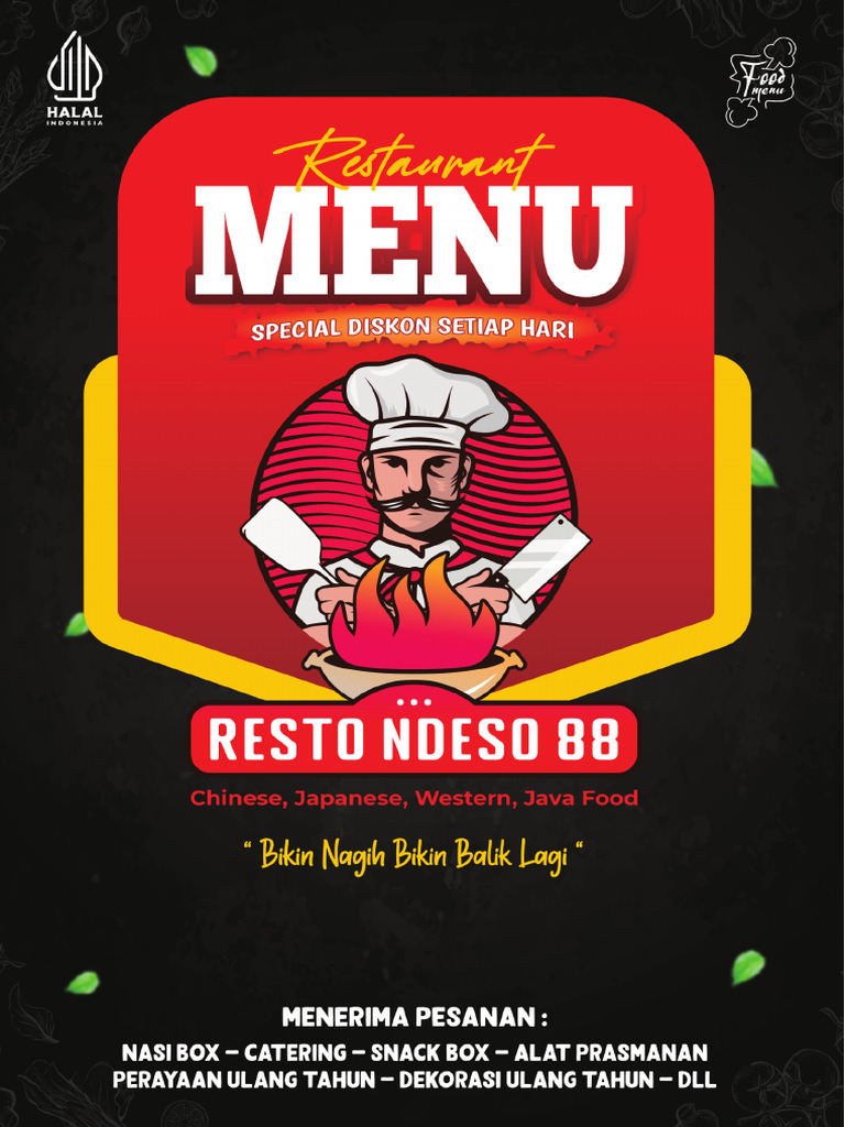 Menu Resto Ndeso 88 Maret 2025 | PDF