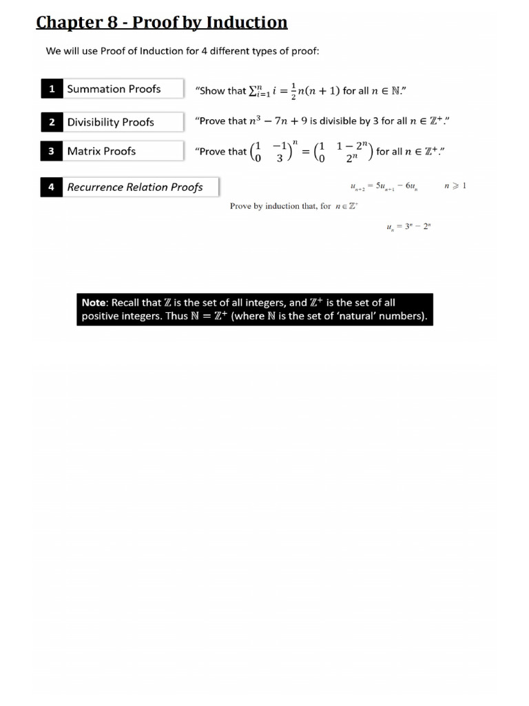 Chapter 8 - Proof by Induction (CP1) | PDF