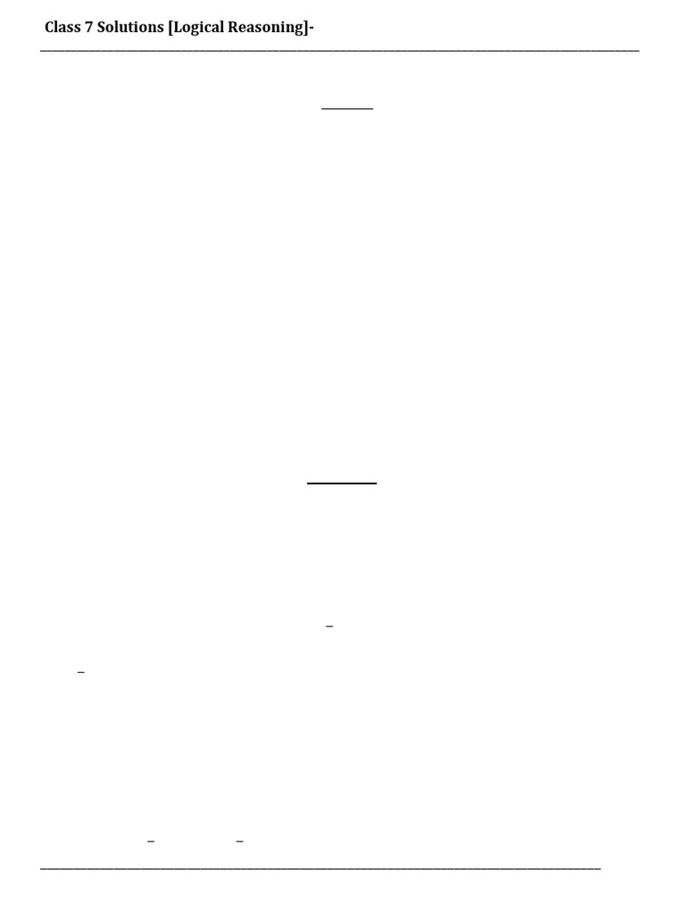 Class 7 Logical Reasoning Solutions | PDF