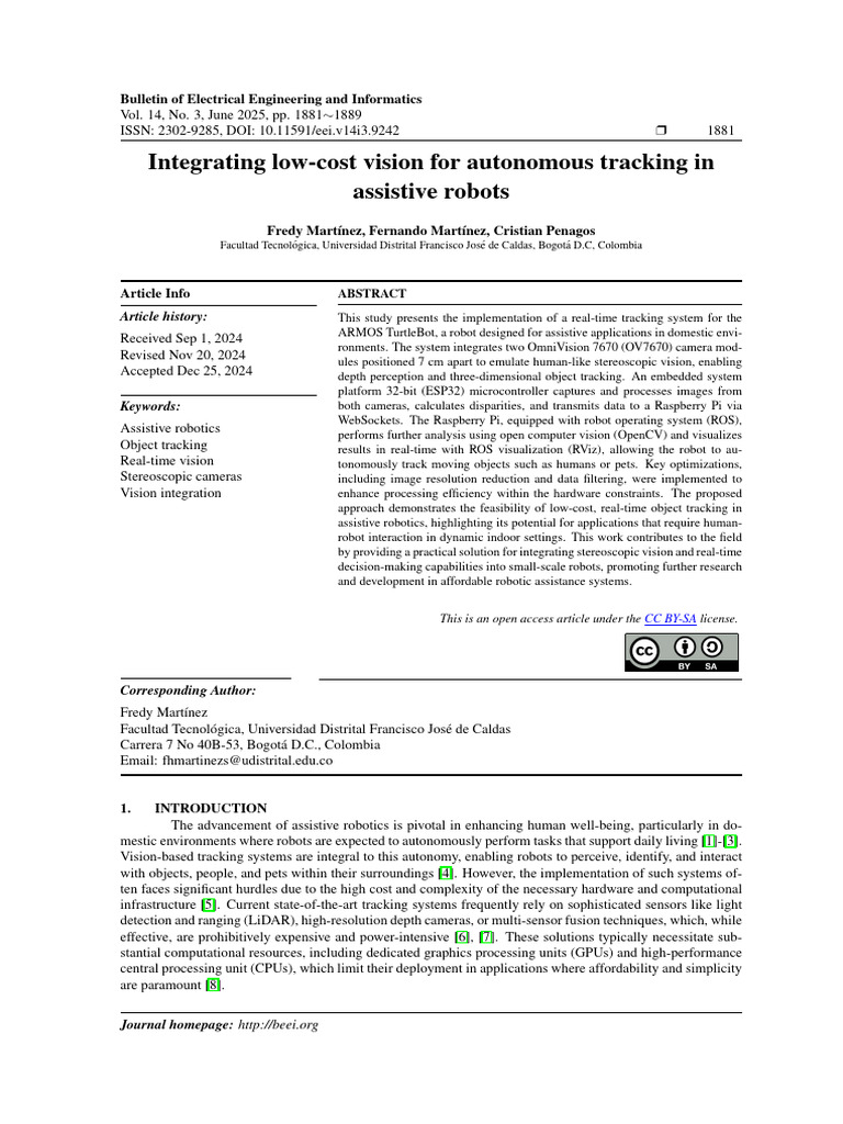 Integrating Low-Cost Vision For Autonomous Trackin | PDF | Computer Vision | Robotics