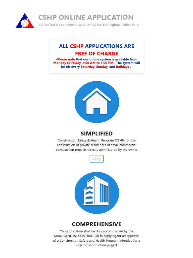 CSHP Online Application | PDF