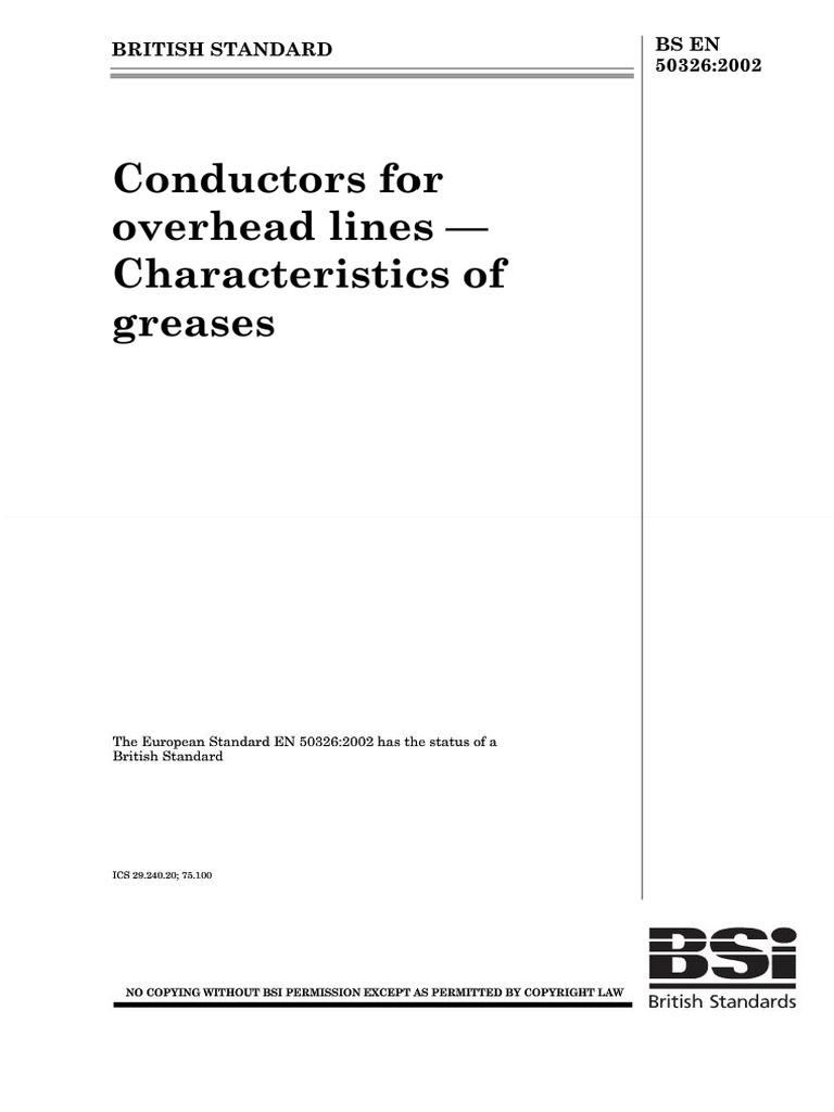 BS en 50326 2002 (1) Conductors For Overhead Lines - Characteristics of ...