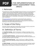 Multi-Factored Assessment Tool (Mfat) Administration Handbook | PDF ...