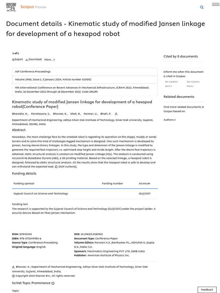 Kinematic Study of Modified Jansen Linkage | PDF