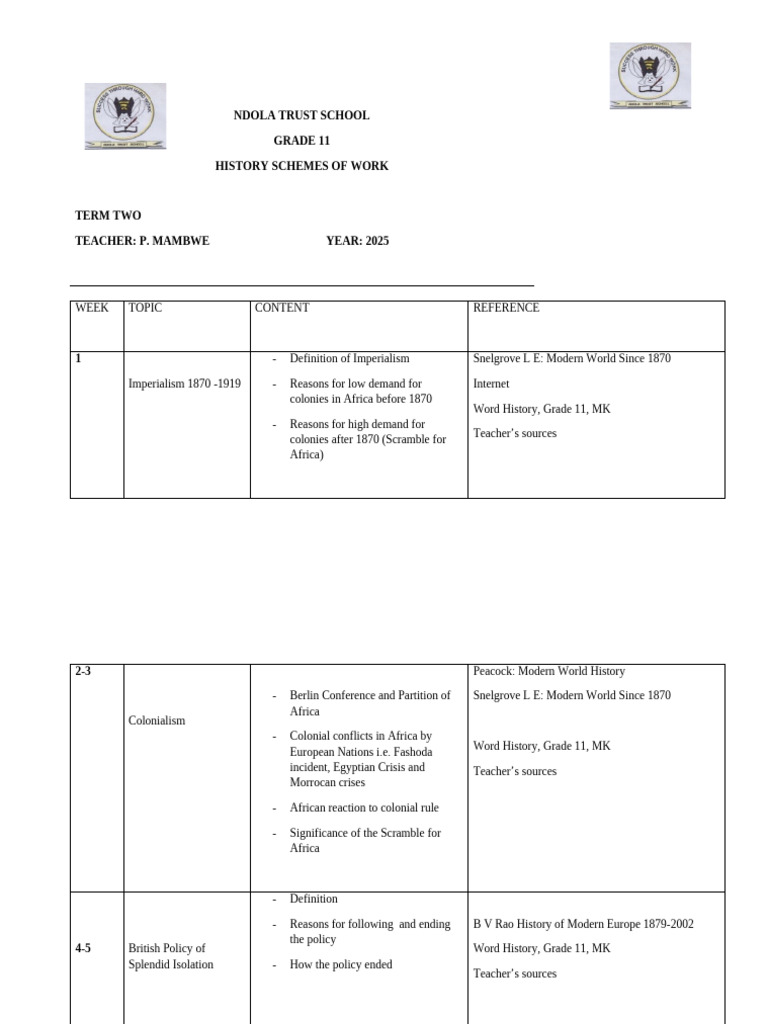 2023 G11 History Scheme | PDF | Nazi Germany | Benito Mussolini