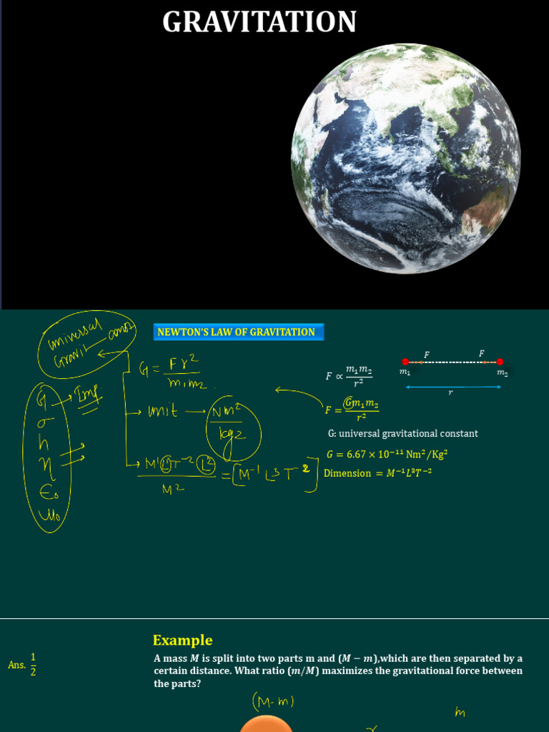 Gravitation (Revision 2025) | PDF | Orbit | Earth