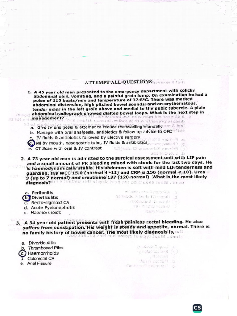 Surgery Ebe 1 Mcqs | PDF