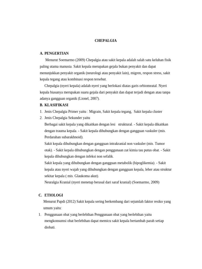 Askep Chepalgia | PDF