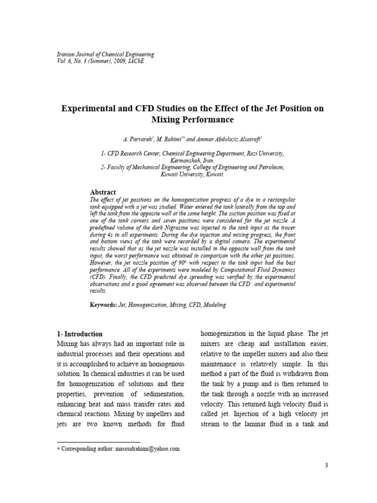Experimental and CFD Studies On The Effe | PDF | Turbulence | Fluid ...