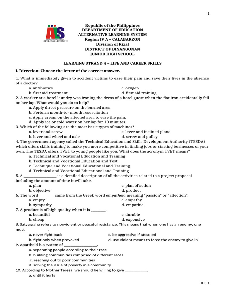 Ls 4 Life and Career Skills | PDF | Peace | Cooperative