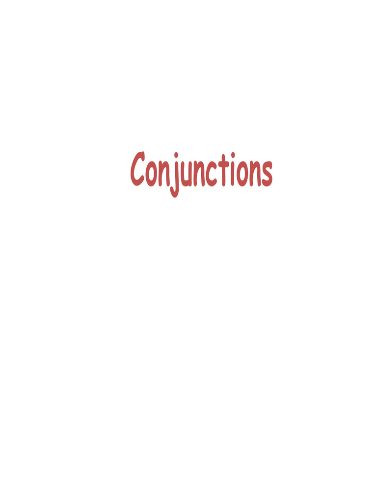 Understanding Conjunctions in English | PDF | Syntax | Grammar