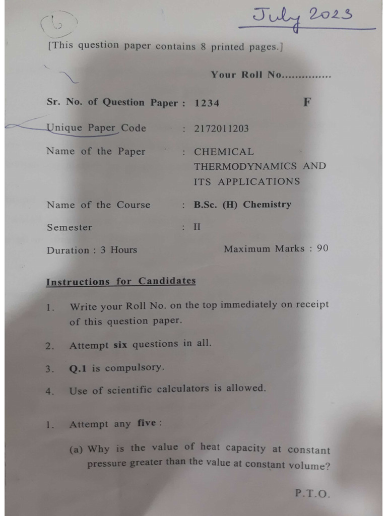 2023 Thermodynamics | PDF