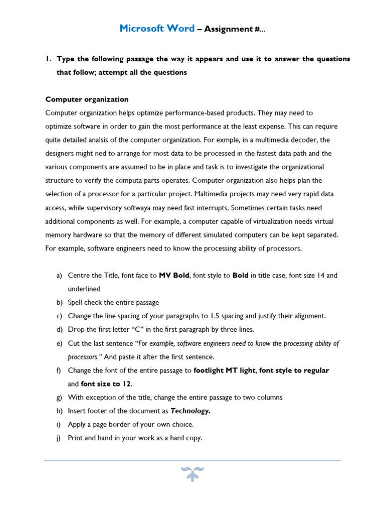 Microsoft Word Assignment 2 | PDF