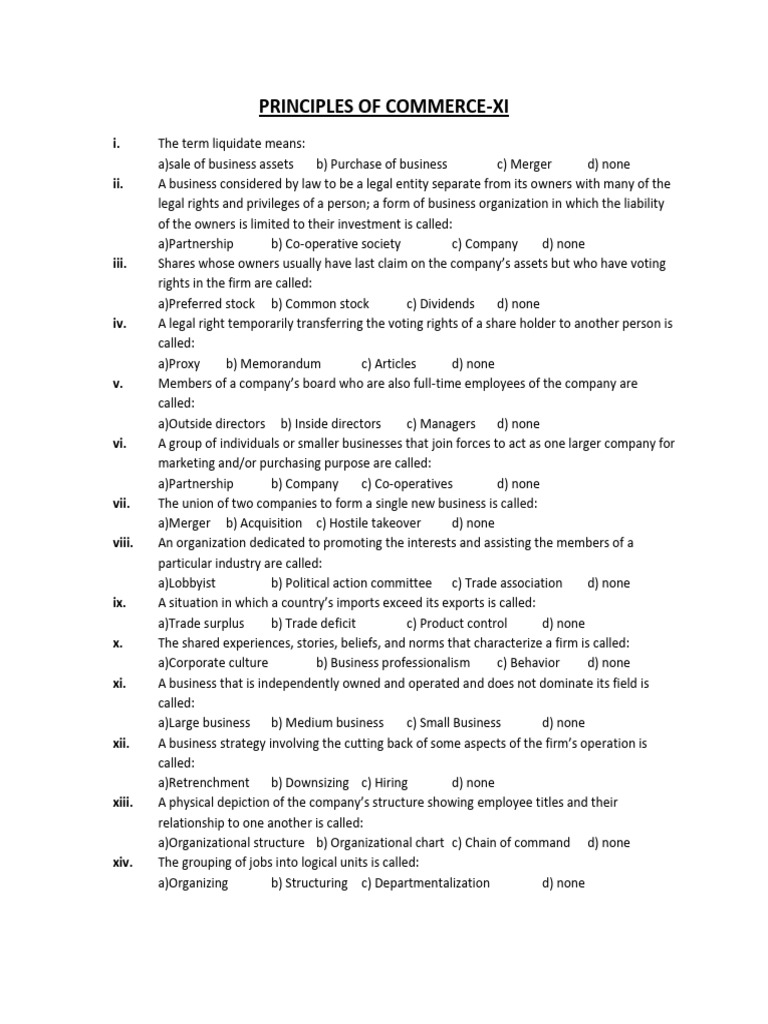 Principles of Commerce XI Overview | PDF | Loans | Insurance