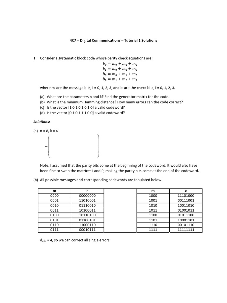 4c7 Tutorial1 Solutions | PDF | Algorithms | Encodings