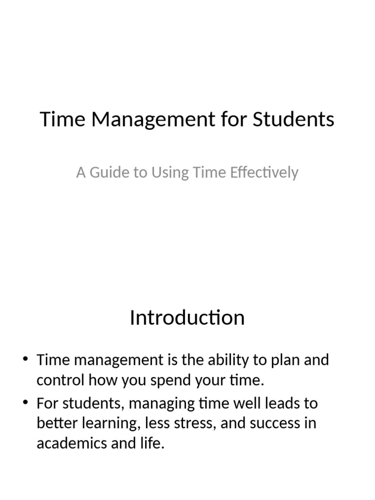 Time Management For Students | PDF
