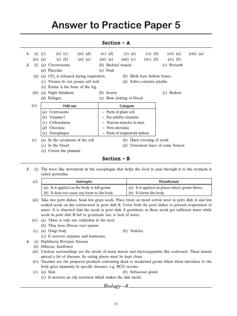 Biology Paper - 5 | PDF