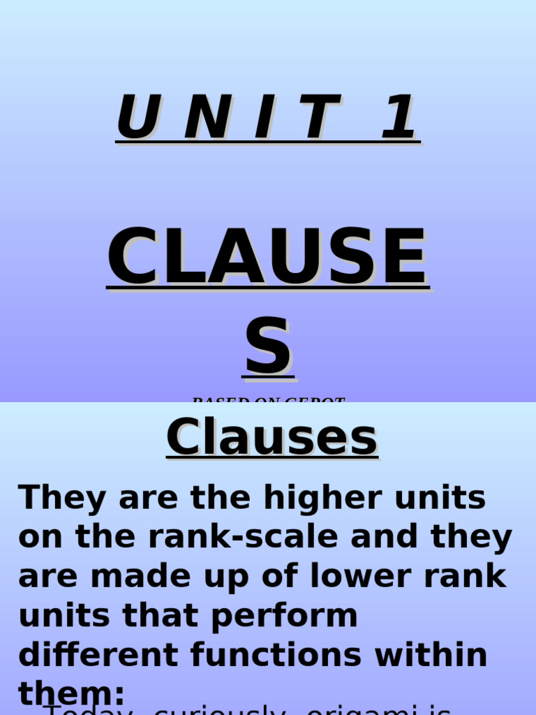 6-U1 Kinds of Clauses - 10-3 | PDF | Clause | Linguistic Morphology