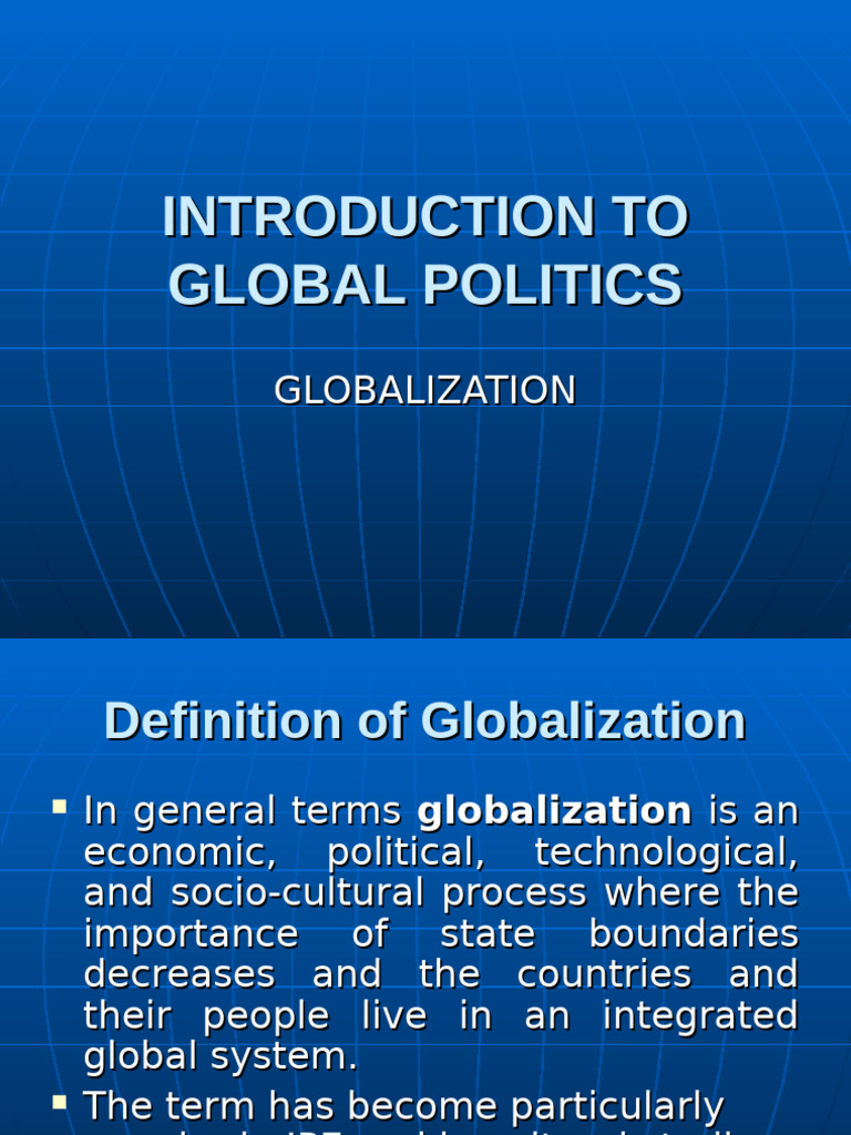 Globalization in International Relations | PDF | Globalization ...