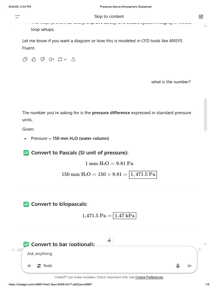 Pressure Above Atmospheric Explained | PDF | Pascal (Unit) | Pressure