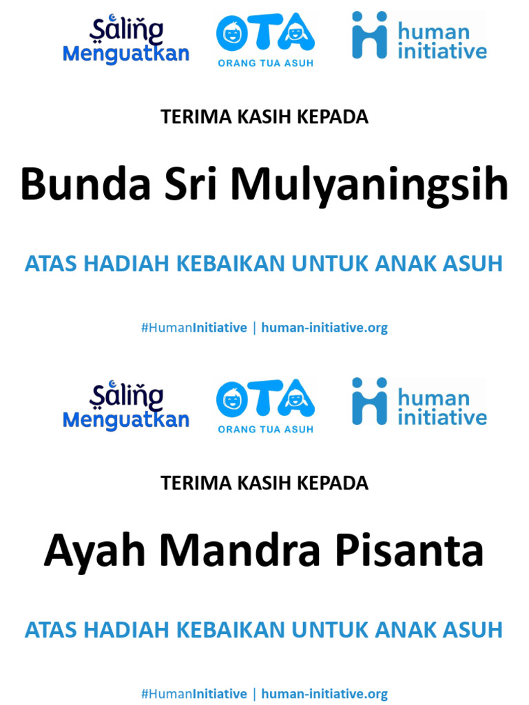 Papan Nama - Bingkisan Dan THR OTA 2025 | PDF