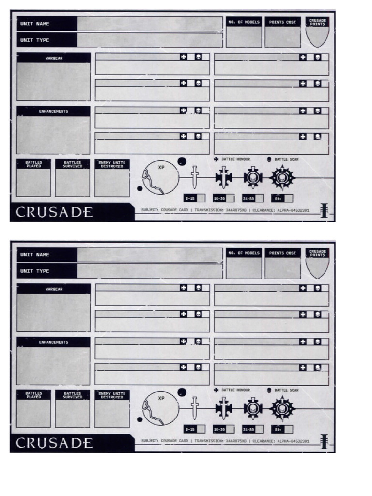 Crusade Sheets | PDF