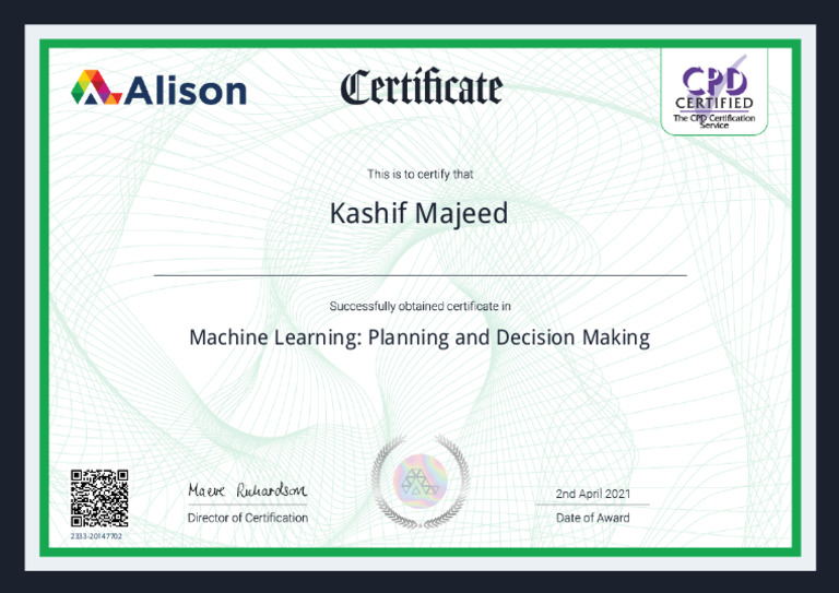 Machine Learning Planning and Decision Making | PDF