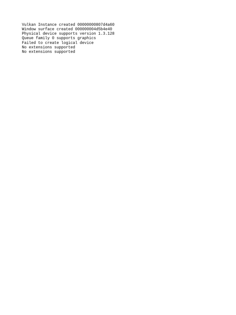 Vulkan Instance and Device Creation Errors | PDF