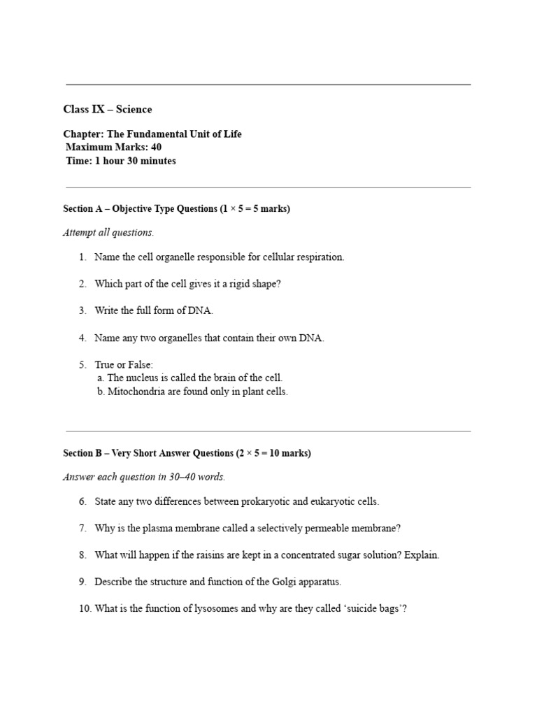 Class IX - Science | PDF