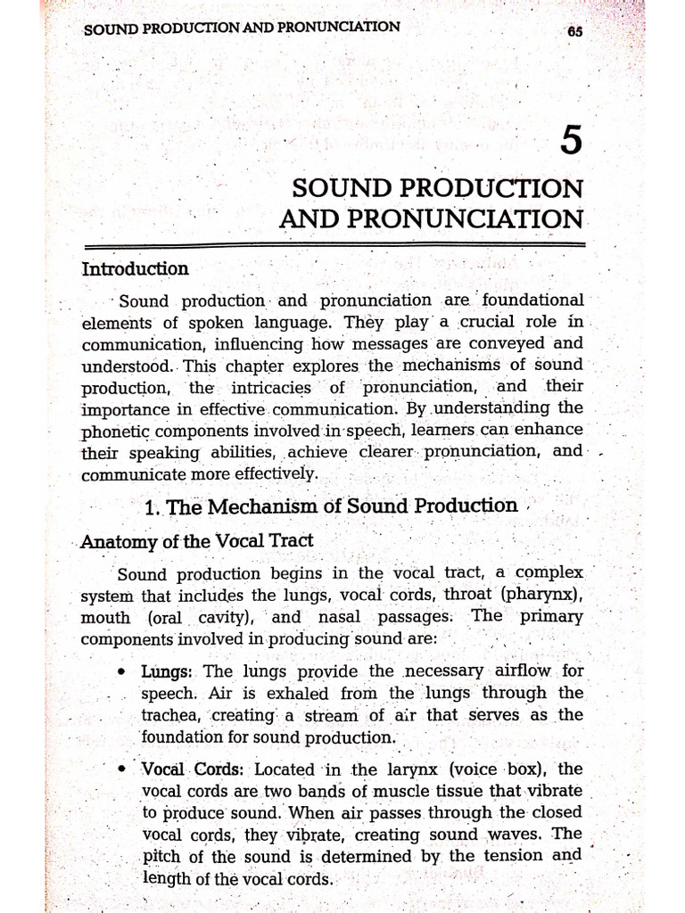 Sound Production and Pronunciation | PDF