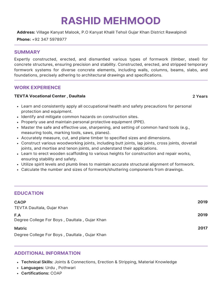 Rashid Mehmood CV | PDF