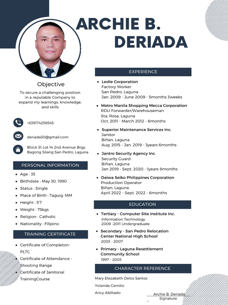 Jantro Security Agency Employment History | PDF