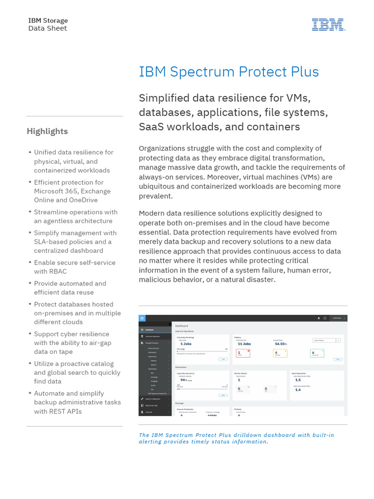 Ibm Spectrum Protect Plus Pdf Cloud Computing Backup