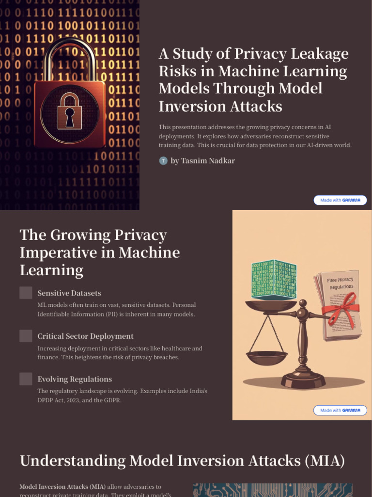 A Study of Privacy Leakage Risks in Machine Learning Models Through Model Inversion Attacks ...
