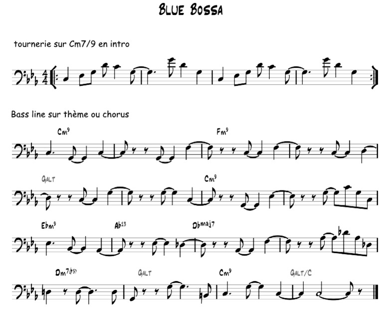 Blue Bossa (Bass) | PDF