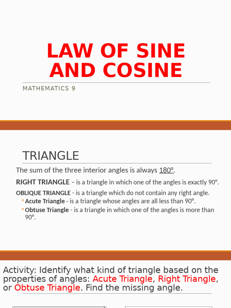 Laws of Sines Cosines | PDF