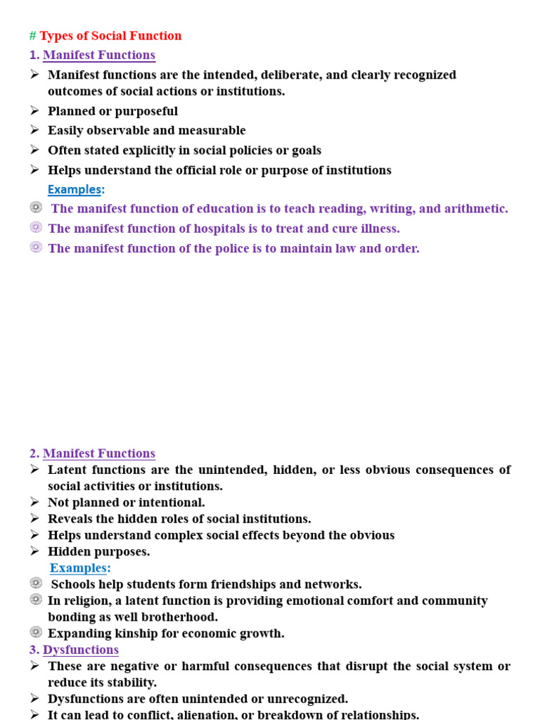 Types of Social Function. | PDF