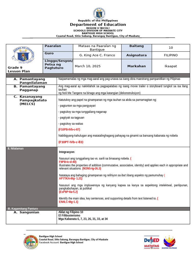 DLP-FORMAT-KING ACE C. FRANCO - 2nd - COT | PDF