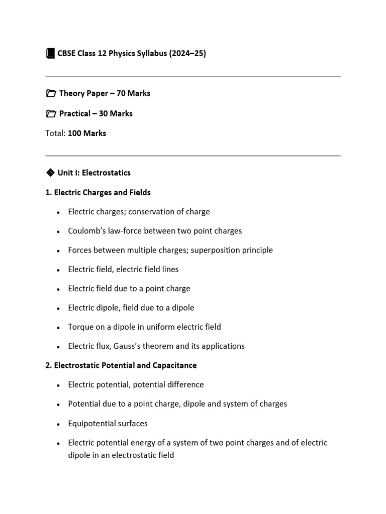 ? CBSE Class 12 Physics Syllabus | PDF | Electromagnetic Radiation | Optics