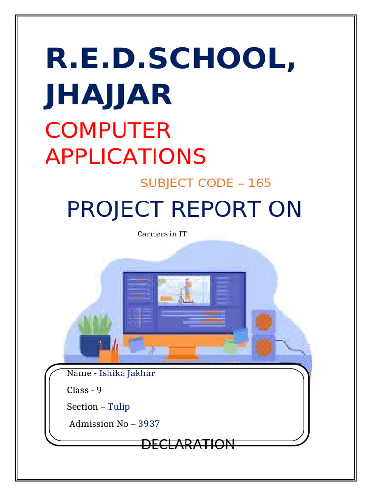 Class 9 Computer Application Ishikajakhar Project | PDF | Computer ...