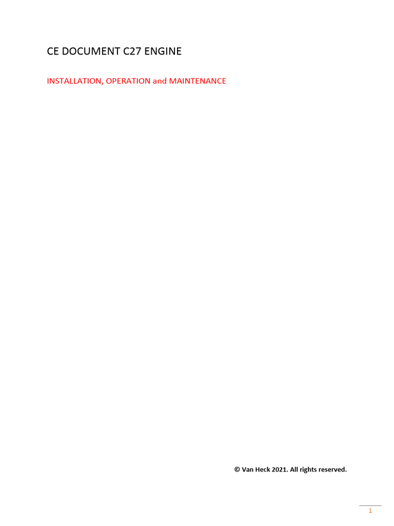 Installation Operation and Maintenance C27 | PDF | Pump | Electrical Connector